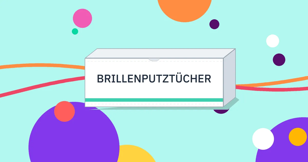 Symbolbild: Packung mit der Aufschrift BRILLENPUTZTÜCHER (PZN 03244955) – Verfügbarkeit und Bezug in Apotheken in Frankfurt am Main