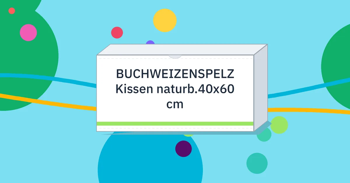 Symbolbild: Packung mit der Aufschrift BUCHWEIZENSPELZ Kissen naturb.40x60 cm (PZN 00429571) – Verfügbarkeit und Bezug in Apotheken in Frankfurt am Main