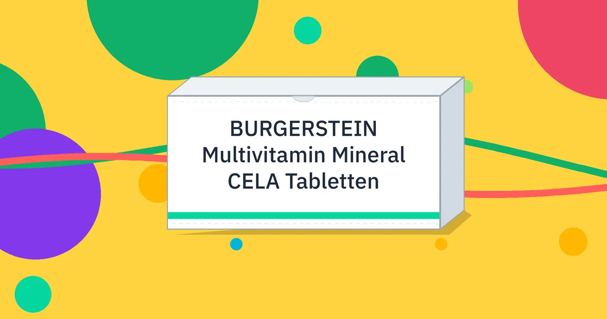 Symbolbild: Packung mit der Aufschrift BURGERSTEIN Multivitamin Mineral CELA Tabletten (PZN 17521105) – Verfügbarkeit und Bezug in Apotheken in Frankfurt am Main