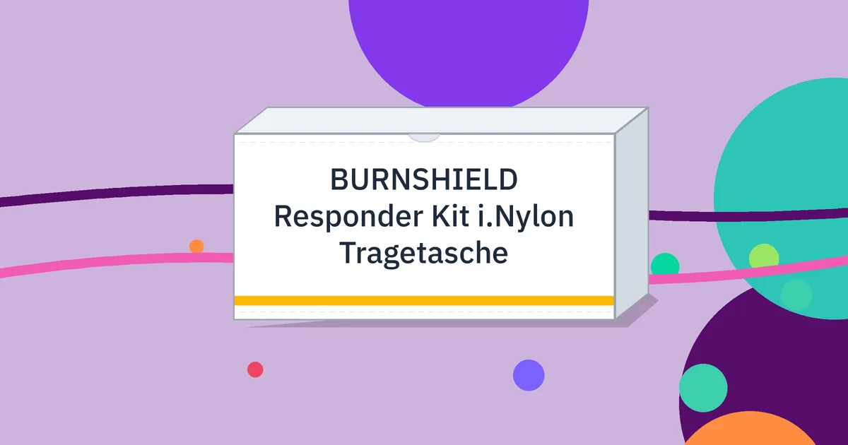 Symbolbild: Packung mit der Aufschrift BURNSHIELD Responder Kit i.Nylon Tragetasche (PZN 18669873) – Verfügbarkeit und Bezug in Apotheken in Frankfurt am Main