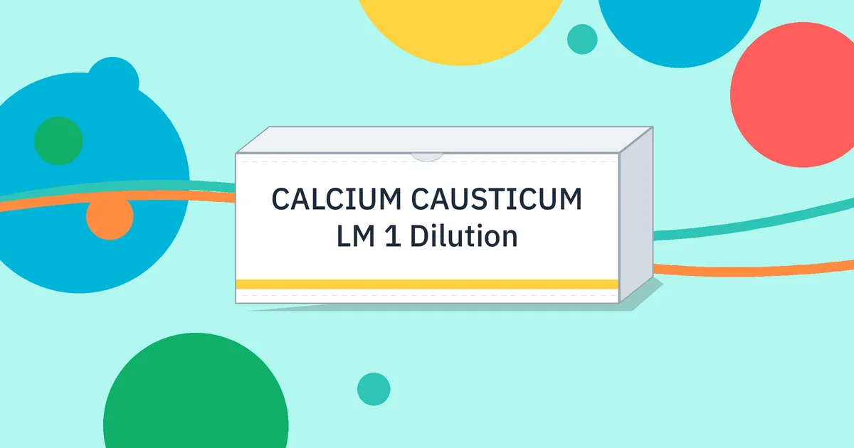 Symbolbild: Packung mit der Aufschrift CALCIUM CAUSTICUM LM 1 Dilution (PZN 12803796) – Verfügbarkeit und Bezug in Apotheken in Frankfurt am Main