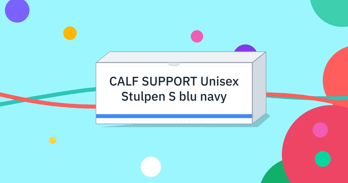 Symbolbild: Packung mit der Aufschrift CALF SUPPORT Unisex Stulpen S blu navy (PZN 19721877) – Verfügbarkeit und Bezug in Apotheken in Frankfurt am Main