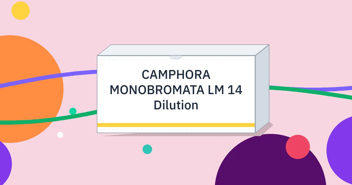 Symbolbild: Packung mit der Aufschrift CAMPHORA MONOBROMATA LM 14 Dilution (PZN 13412069) – Verfügbarkeit und Bezug in Apotheken in Frankfurt am Main