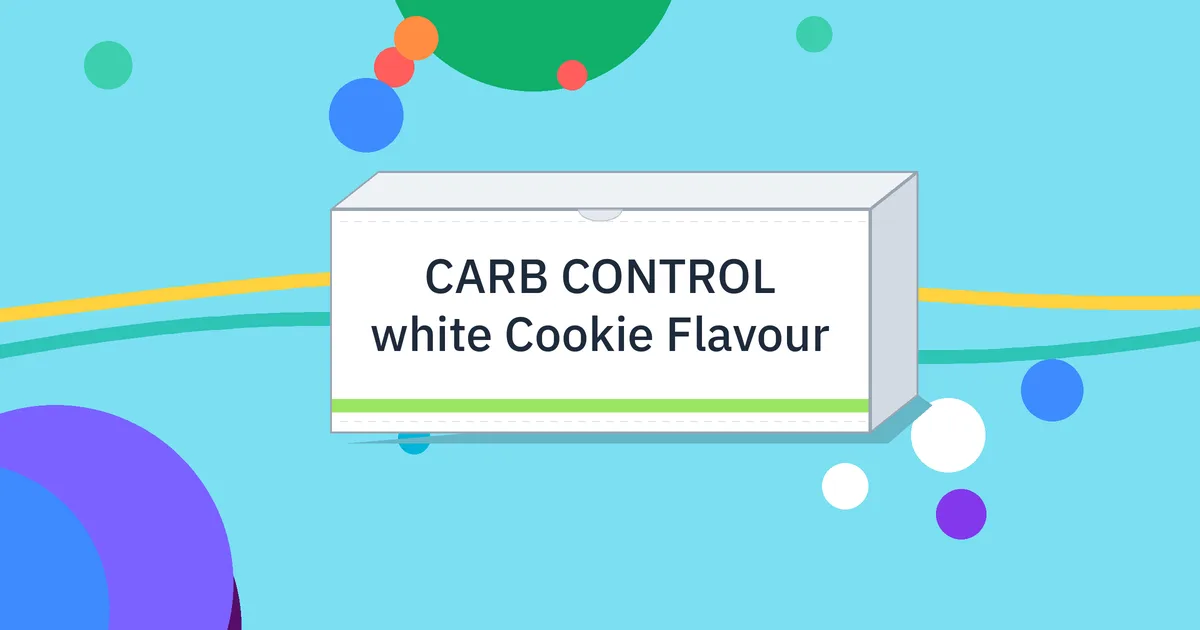 Symbolbild: Packung mit der Aufschrift CARB CONTROL white Cookie Flavour (PZN 14163208) – Verfügbarkeit und Bezug in Apotheken in Frankfurt am Main