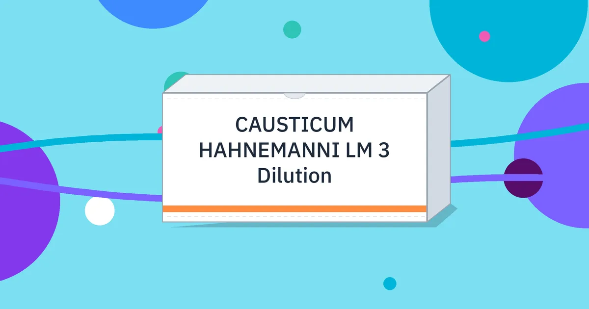 Symbolbild: Packung mit der Aufschrift CAUSTICUM HAHNEMANNI LM 3 Dilution (PZN 12811554) – Verfügbarkeit und Bezug in Apotheken in Frankfurt am Main