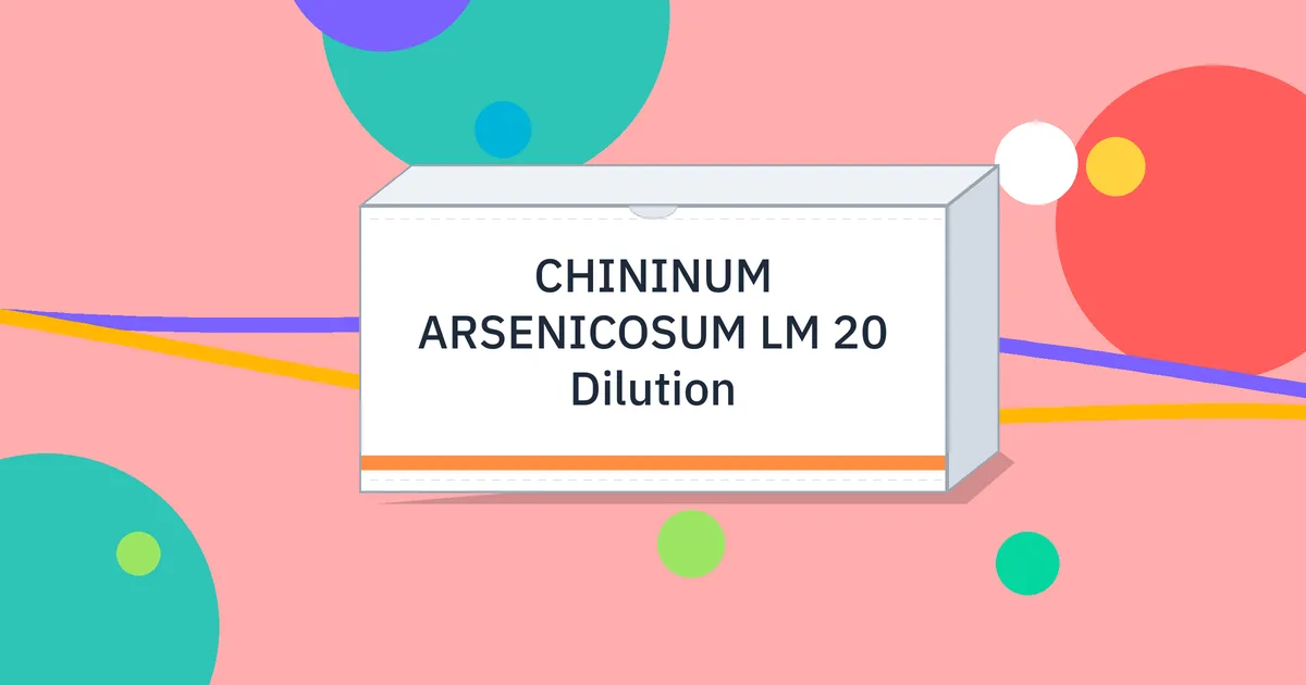 Symbolbild: Packung mit der Aufschrift CHININUM ARSENICOSUM LM 20 Dilution (PZN 12814771) – Verfügbarkeit und Bezug in Apotheken in Frankfurt am Main