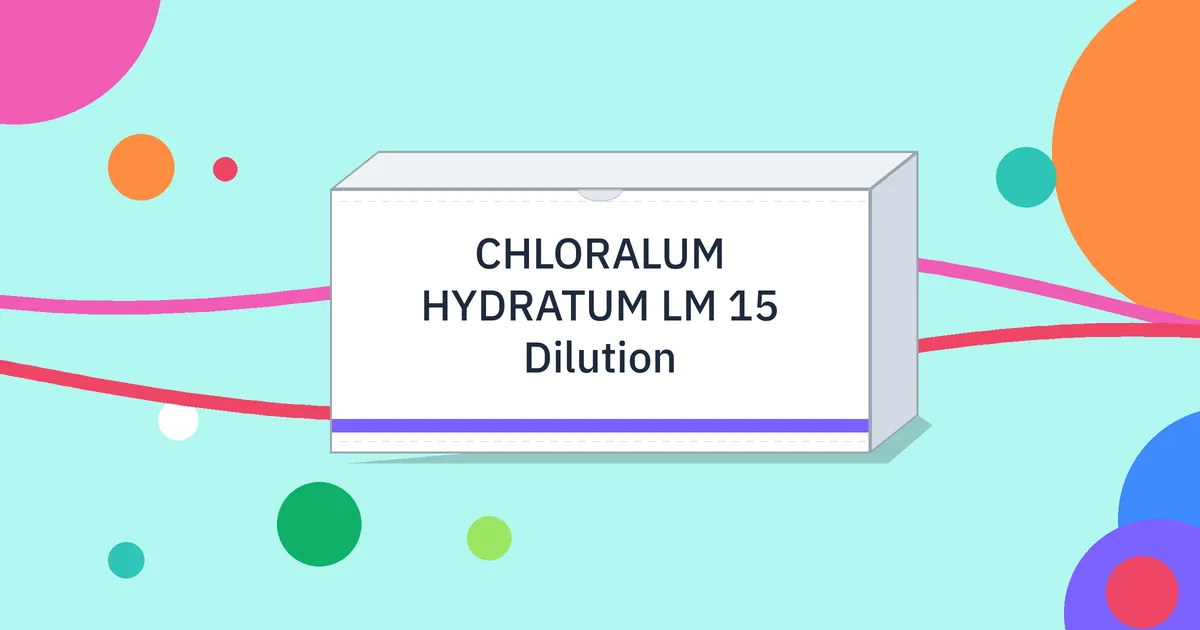 Symbolbild: Packung mit der Aufschrift CHLORALUM HYDRATUM LM 15 Dilution (PZN 13444135) – Verfügbarkeit und Bezug in Apotheken in Frankfurt am Main