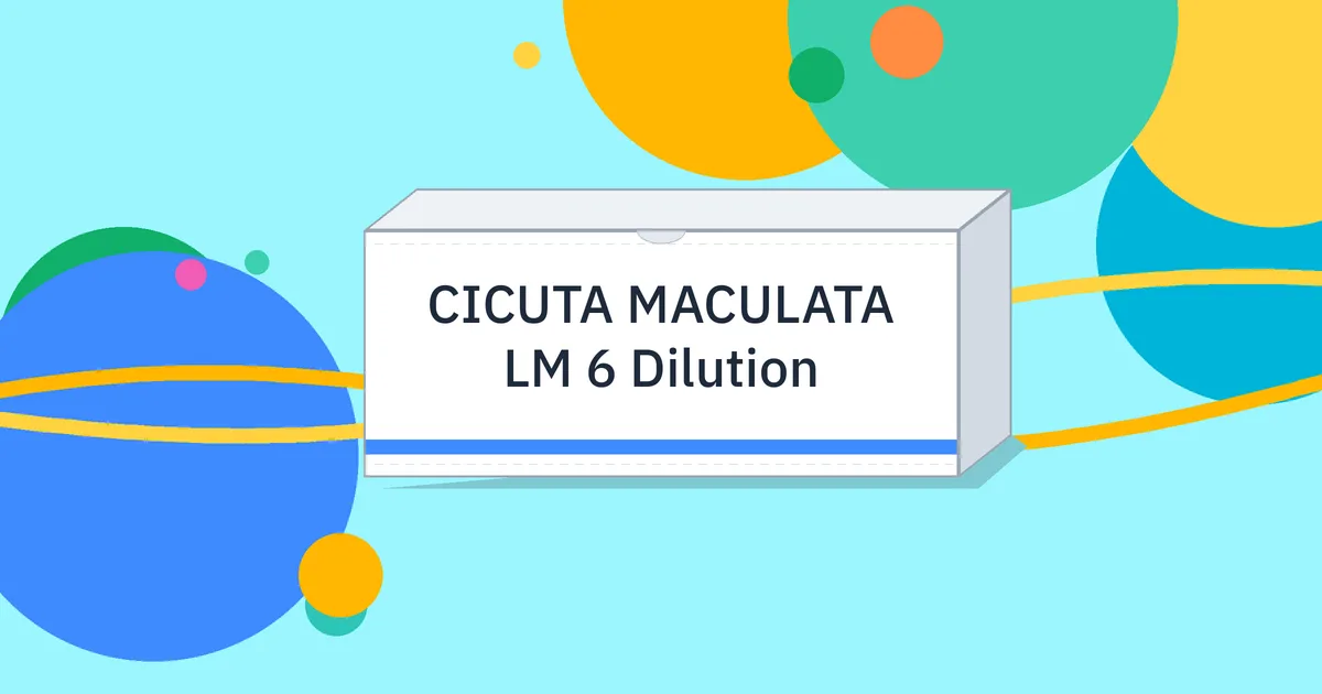 Symbolbild: Packung mit der Aufschrift CICUTA MACULATA LM 6 Dilution (PZN 12818177) – Verfügbarkeit und Bezug in Apotheken in Frankfurt am Main