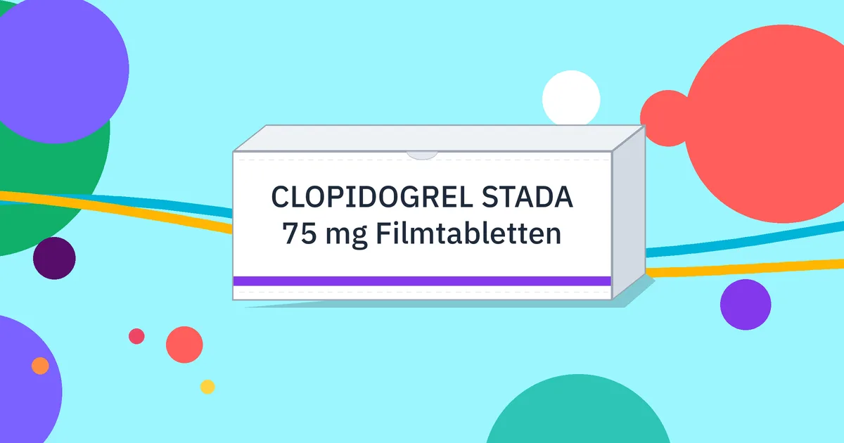 Symbolbild: Packung mit der Aufschrift CLOPIDOGREL STADA 75 mg Filmtabletten (PZN 11351240) – Verfügbarkeit und Bezug in Apotheken in Frankfurt am Main