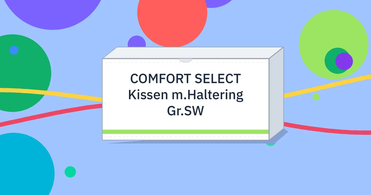 Symbolbild: Packung mit der Aufschrift COMFORT SELECT Kissen m.Haltering Gr.SW (PZN 00654813) – Verfügbarkeit und Bezug in Apotheken in Frankfurt am Main