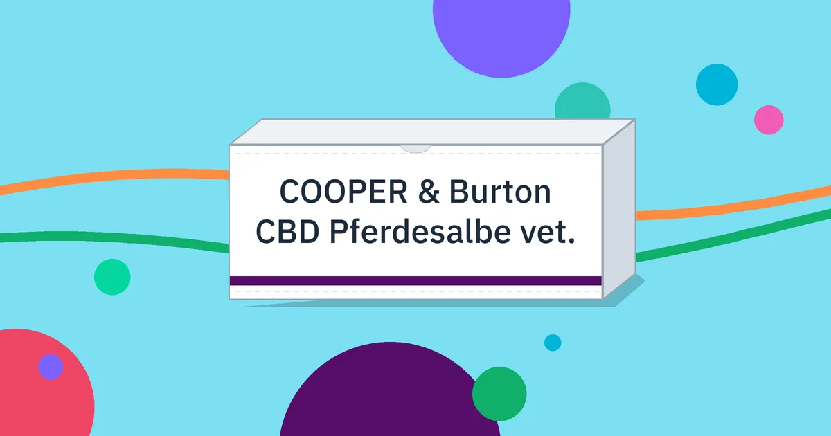 Symbolbild: Packung mit der Aufschrift COOPER & Burton CBD Pferdesalbe vet. (PZN 20319011) – Verfügbarkeit und Bezug in Apotheken in Frankfurt am Main