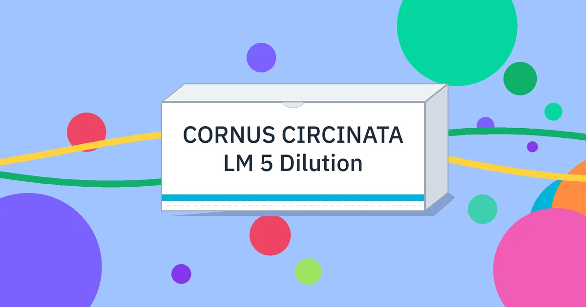 Symbolbild: Packung mit der Aufschrift CORNUS CIRCINATA LM 5 Dilution (PZN 13452040) – Verfügbarkeit und Bezug in Apotheken in Frankfurt am Main