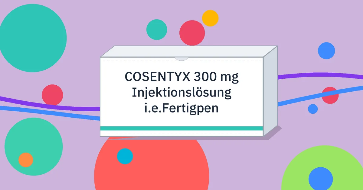 Symbolbild: Packung mit der Aufschrift COSENTYX 300 mg Injektionslösung i.e.Fertigpen (PZN 17864265) – Verfügbarkeit und Bezug in Apotheken in Frankfurt am Main