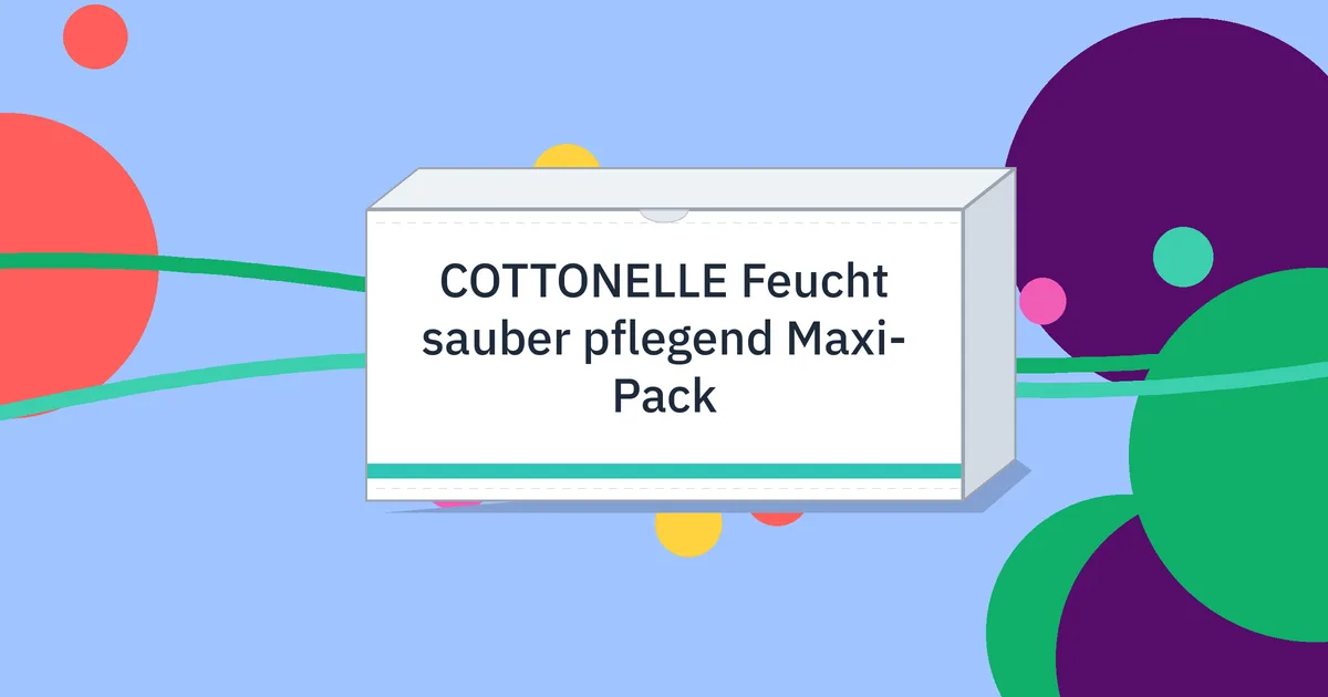 Symbolbild: Packung mit der Aufschrift COTTONELLE Feucht sauber pflegend Maxi-Pack (PZN 18010594) – Verfügbarkeit und Bezug in Apotheken in Frankfurt am Main