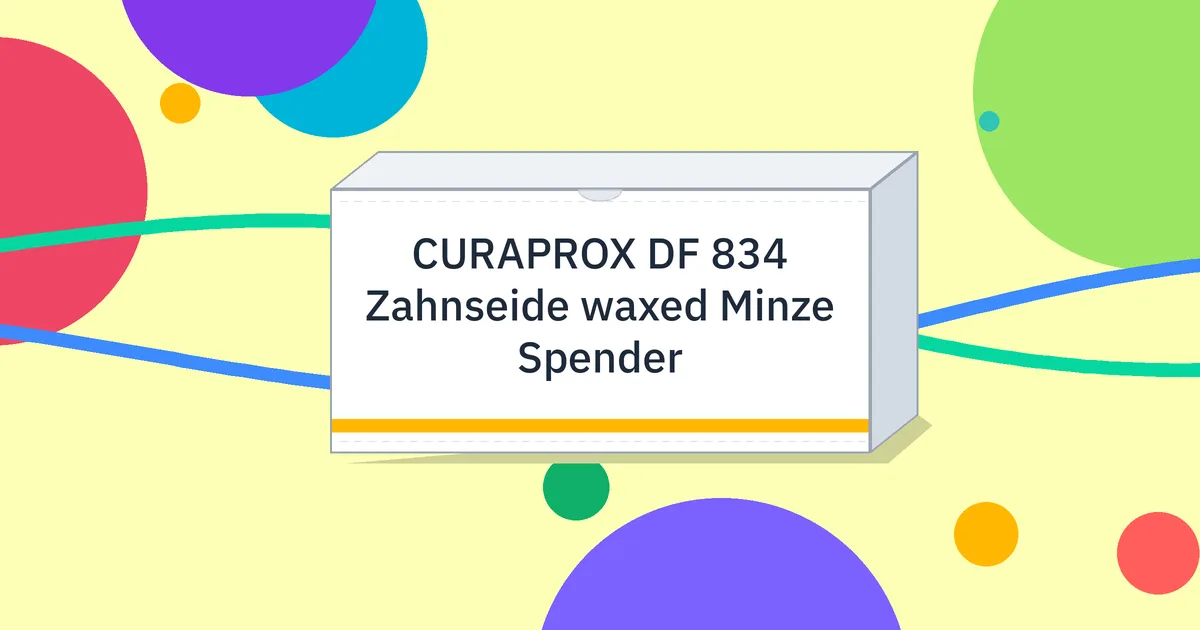 Symbolbild: Packung mit der Aufschrift CURAPROX DF 834 Zahnseide waxed Minze Spender (PZN 17565077) – Verfügbarkeit und Bezug in Apotheken in Frankfurt am Main