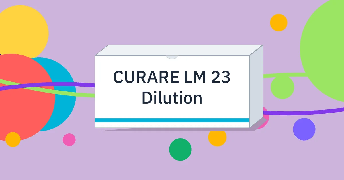 Symbolbild: Packung mit der Aufschrift CURARE LM 23 Dilution (PZN 12839630) – Verfügbarkeit und Bezug in Apotheken in Frankfurt am Main