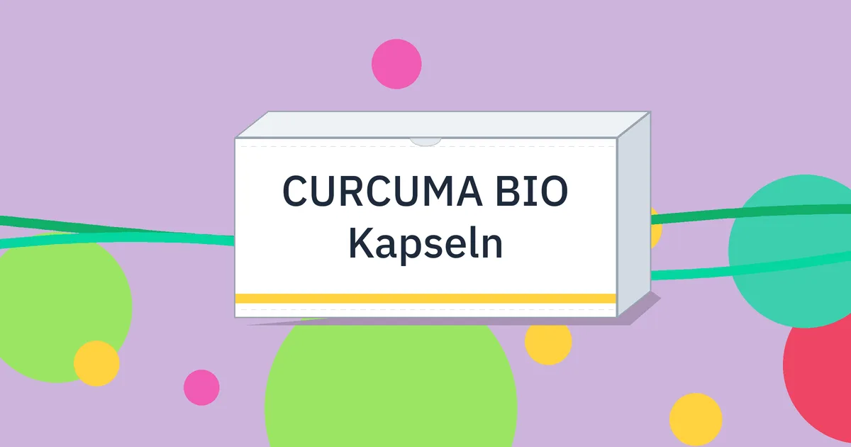 Symbolbild: Packung mit der Aufschrift CURCUMA BIO Kapseln (PZN 17535260) – Verfügbarkeit und Bezug in Apotheken in Frankfurt am Main
