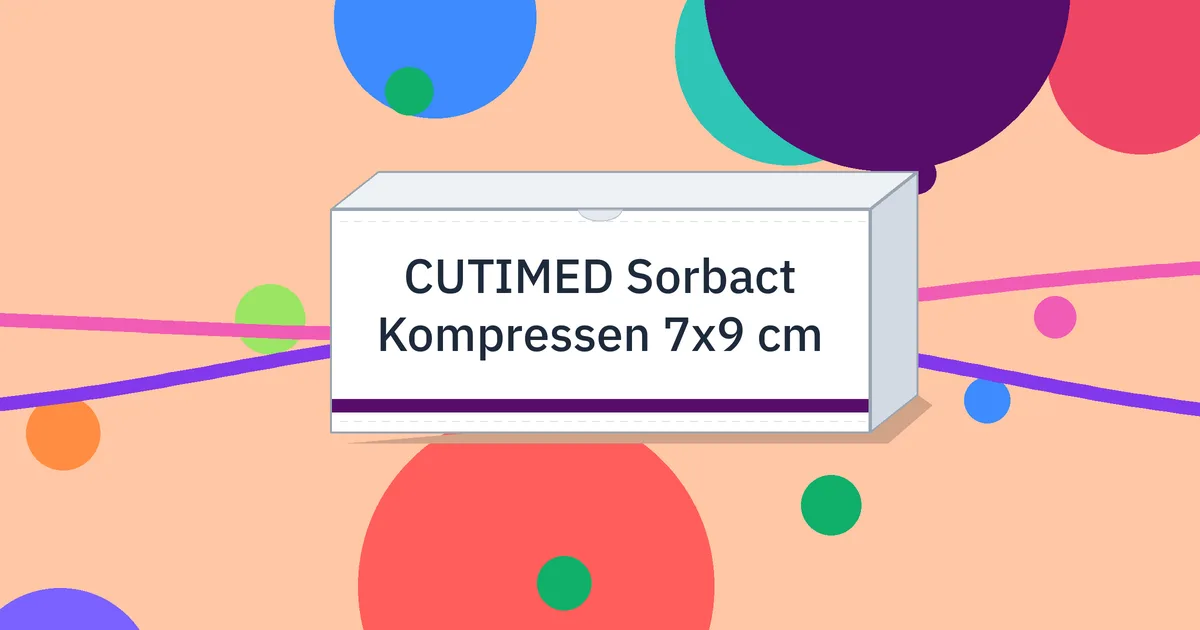 Symbolbild: Packung mit der Aufschrift CUTIMED Sorbact Kompressen 7x9 cm (PZN 07348657) – Verfügbarkeit und Bezug in Apotheken in Frankfurt am Main