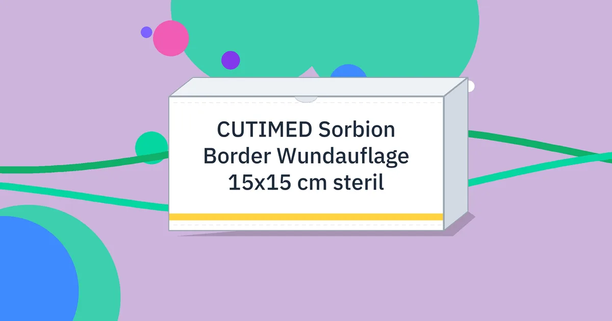 Symbolbild: Packung mit der Aufschrift CUTIMED Sorbion Border Wundauflage 15x15 cm steril (PZN 19100744) – Verfügbarkeit und Bezug in Apotheken in Frankfurt am Main