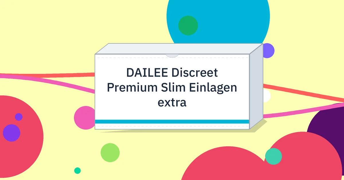 Symbolbild: Packung mit der Aufschrift DAILEE Discreet Premium Slim Einlagen extra (PZN 19911098) – Verfügbarkeit und Bezug in Apotheken in Frankfurt am Main