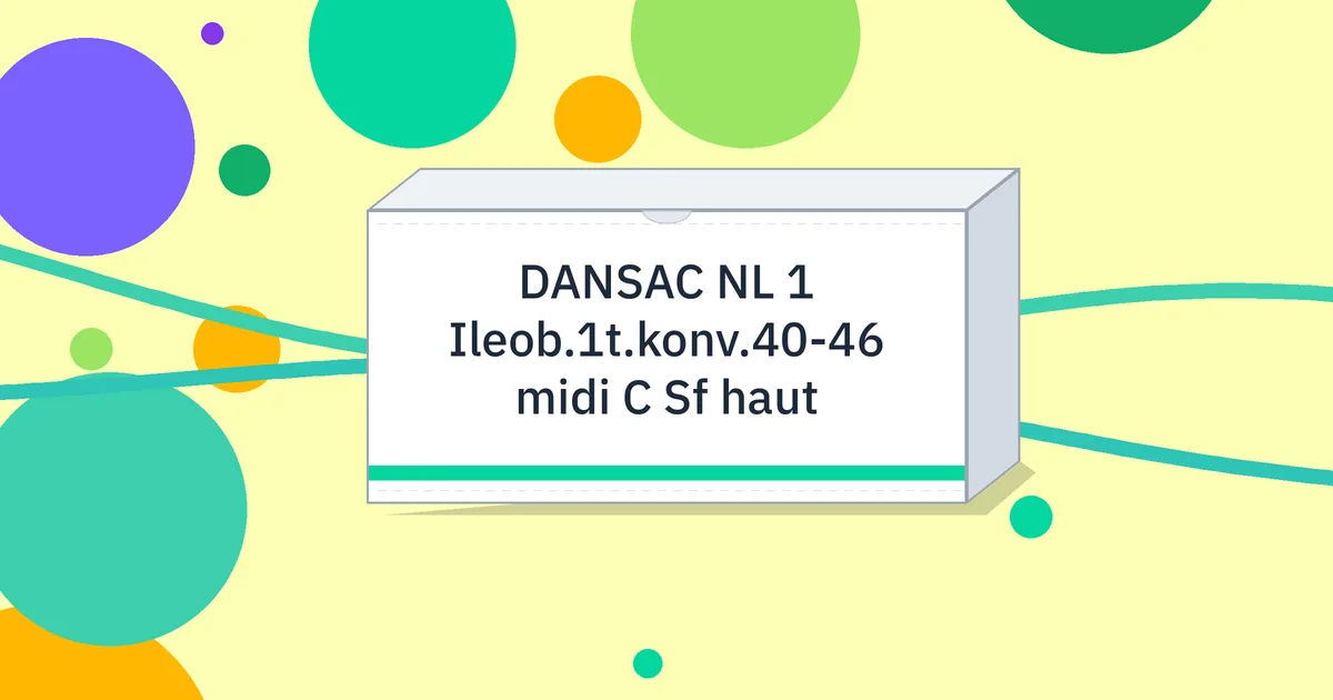 Symbolbild: Packung mit der Aufschrift DANSAC NL 1 Ileob.1t.konv.40-46 midi C Sf haut (PZN 10945977) – Verfügbarkeit und Bezug in Apotheken in Frankfurt am Main