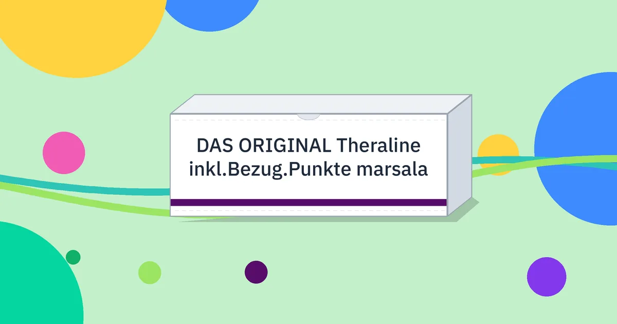 Symbolbild: Packung mit der Aufschrift DAS ORIGINAL Theraline inkl.Bezug.Punkte marsala (PZN 12338879) – Verfügbarkeit und Bezug in Apotheken in Frankfurt am Main
