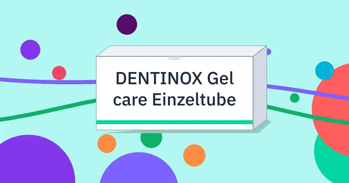 Symbolbild: Packung mit der Aufschrift DENTINOX Gel care Einzeltube (PZN 19073622) – Verfügbarkeit und Bezug in Apotheken in Frankfurt am Main