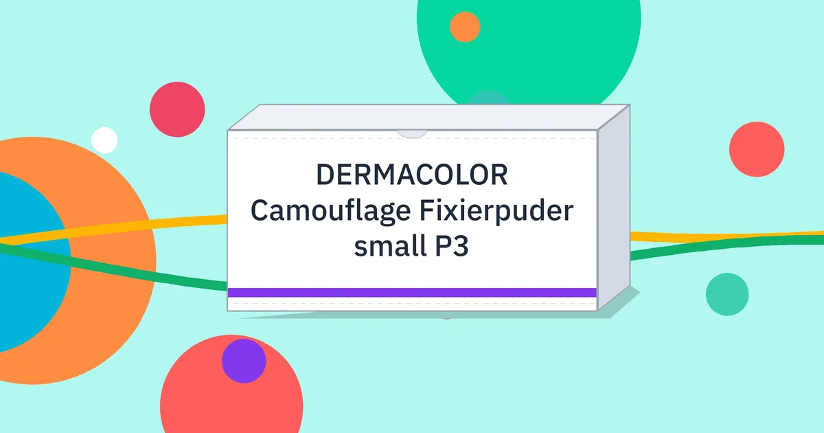Symbolbild: Packung mit der Aufschrift DERMACOLOR Camouflage Fixierpuder small P3 (PZN 15820128) – Verfügbarkeit und Bezug in Apotheken in Frankfurt am Main