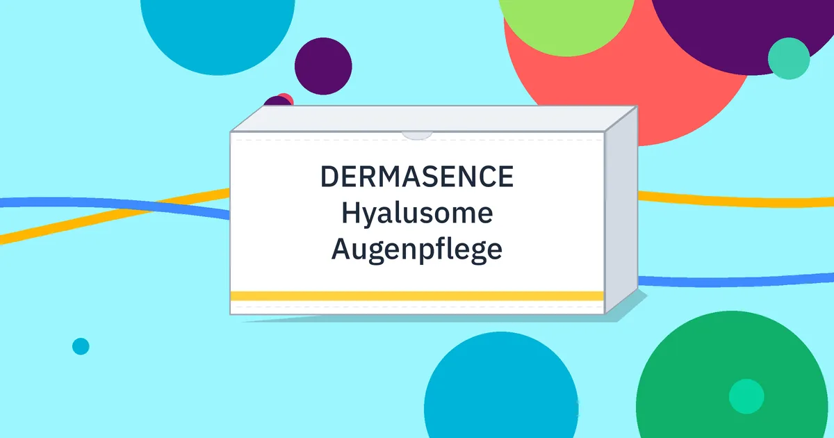 Symbolbild: Packung mit der Aufschrift DERMASENCE Hyalusome Augenpflege (PZN 17587185) – Verfügbarkeit und Bezug in Apotheken in Frankfurt am Main
