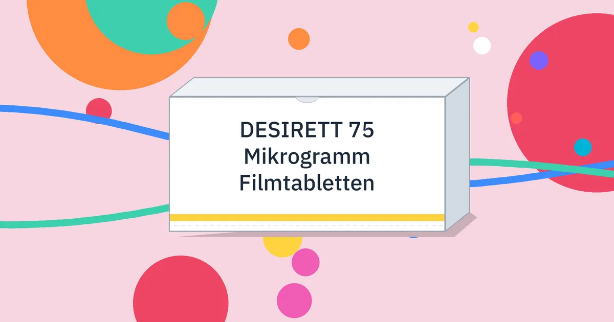 Symbolbild: Packung mit der Aufschrift DESIRETT 75 Mikrogramm Filmtabletten (PZN 18849428) – Verfügbarkeit und Bezug in Apotheken in Frankfurt am Main