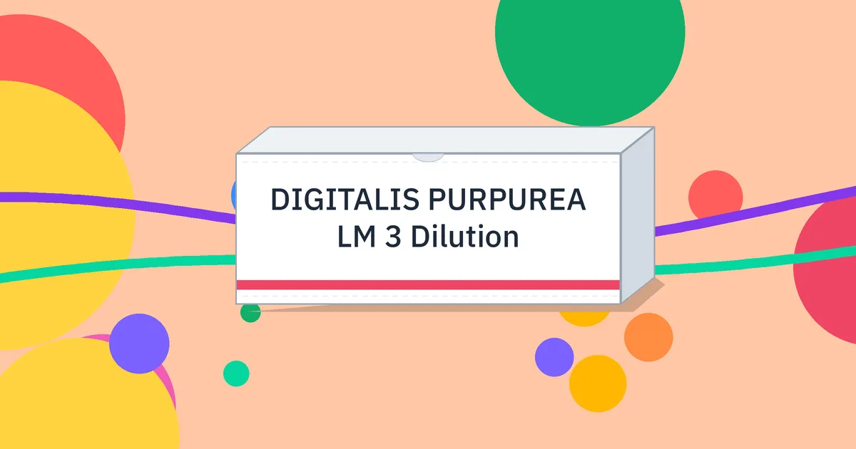 Symbolbild: Packung mit der Aufschrift DIGITALIS PURPUREA LM 3 Dilution (PZN 12842112) – Verfügbarkeit und Bezug in Apotheken in Frankfurt am Main