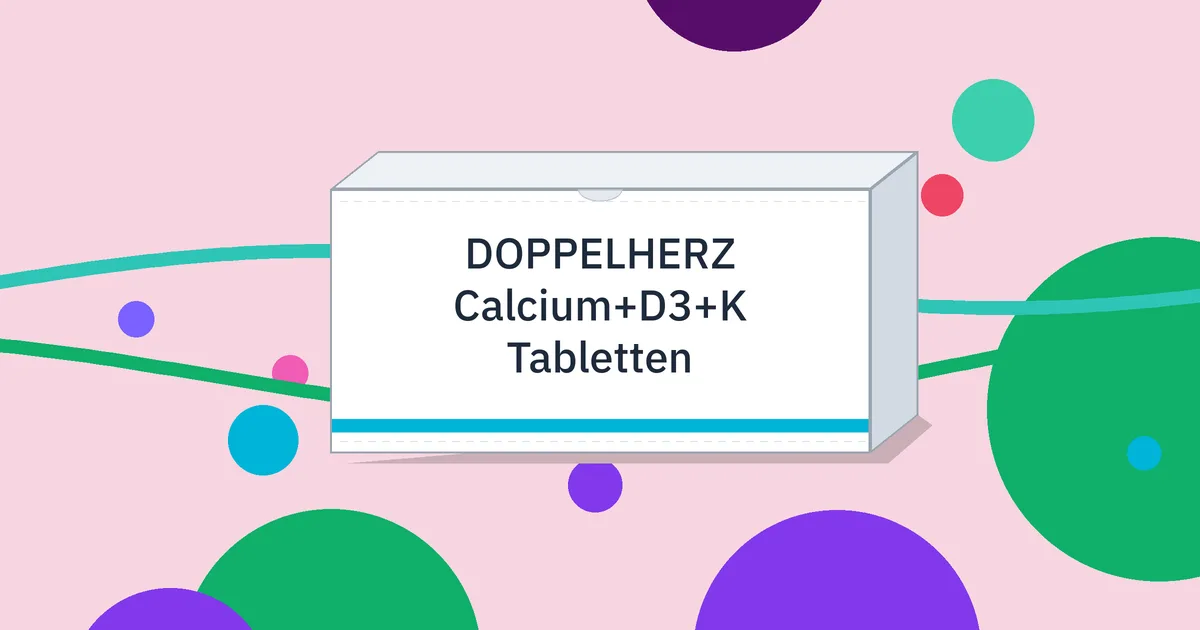 Symbolbild: Packung mit der Aufschrift DOPPELHERZ Calcium+D3+K Tabletten (PZN 18114684) – Verfügbarkeit und Bezug in Apotheken in Frankfurt am Main