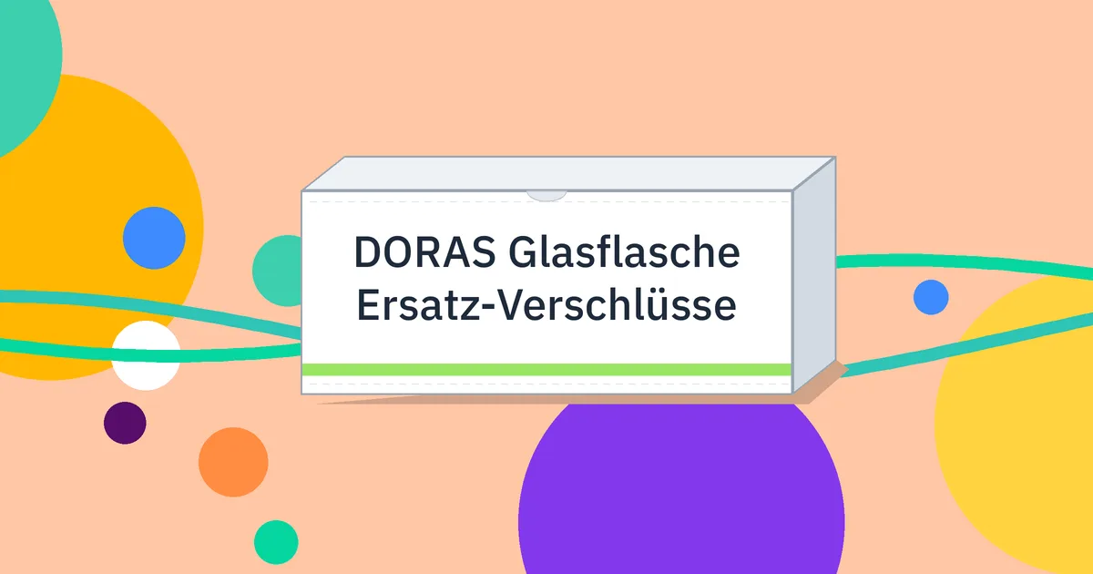 Symbolbild: Packung mit der Aufschrift DORAS Glasflasche Ersatz-Verschlüsse (PZN 14243278) – Verfügbarkeit und Bezug in Apotheken in Frankfurt am Main