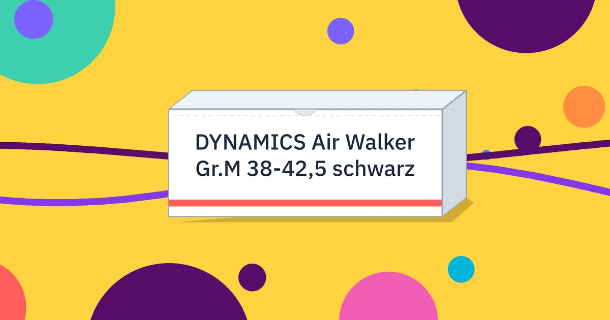 Symbolbild: Packung mit der Aufschrift DYNAMICS Air Walker Gr.M 38-42,5 schwarz (PZN 10631500) – Verfügbarkeit und Bezug in Apotheken in Frankfurt am Main