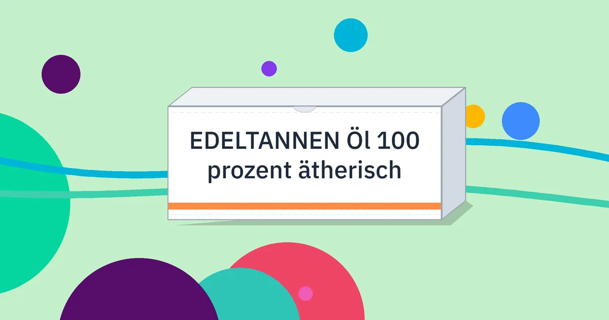 Symbolbild: Packung mit der Aufschrift EDELTANNEN Öl 100 prozent ätherisch (PZN 07616649) – Verfügbarkeit und Bezug in Apotheken in Frankfurt am Main