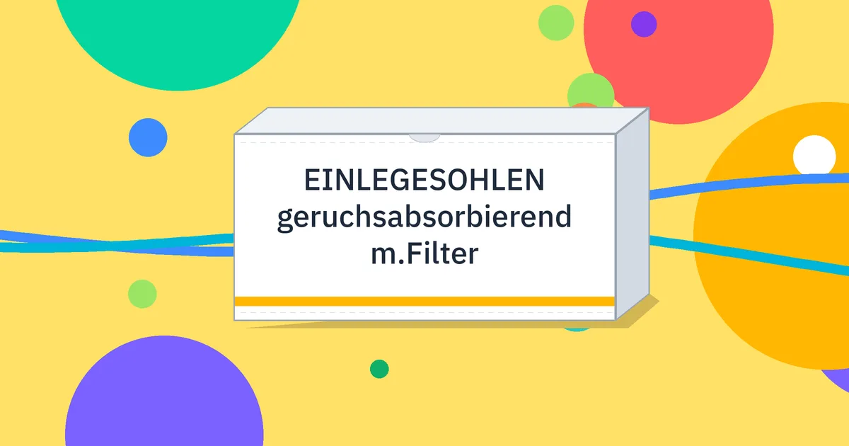 Symbolbild: Packung mit der Aufschrift EINLEGESOHLEN geruchsabsorbierend m.Filter (PZN 02773019) – Verfügbarkeit und Bezug in Apotheken in Frankfurt am Main