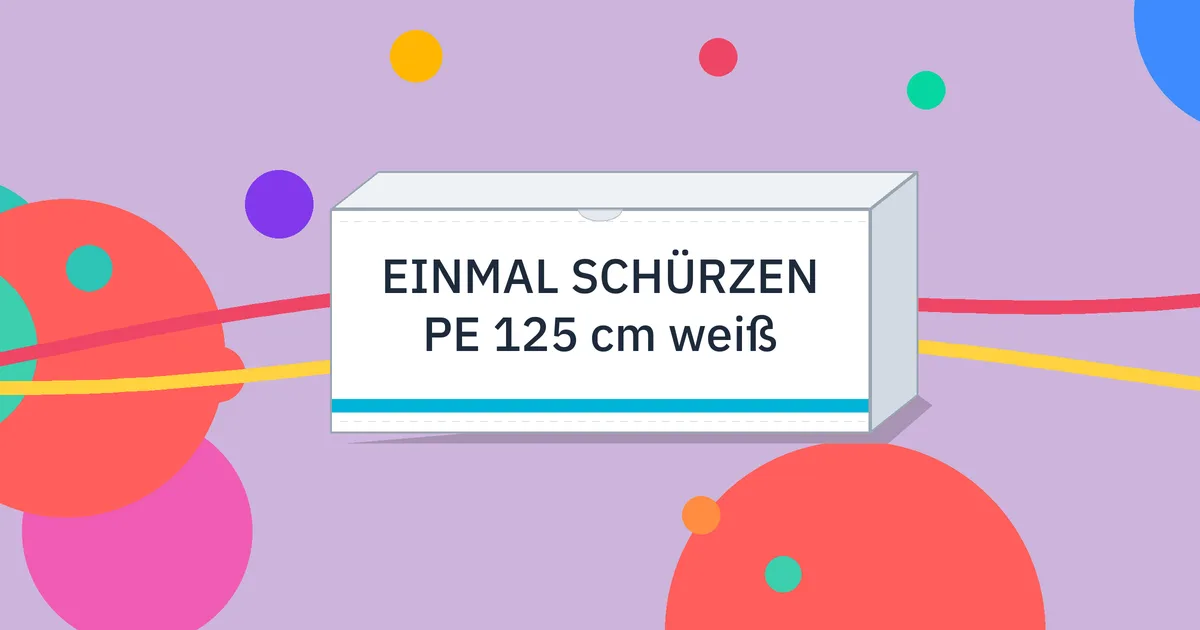 Symbolbild: Packung mit der Aufschrift EINMAL SCHÜRZEN PE 125 cm weiß (PZN 09544196) – Verfügbarkeit und Bezug in Apotheken in Frankfurt am Main