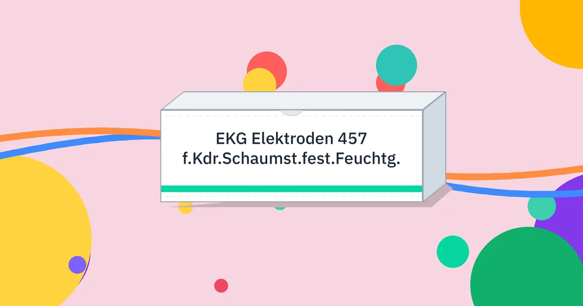 Symbolbild: Packung mit der Aufschrift EKG Elektroden 457 f.Kdr.Schaumst.fest.Feuchtg. (PZN 03129450) – Verfügbarkeit und Bezug in Apotheken in Frankfurt am Main