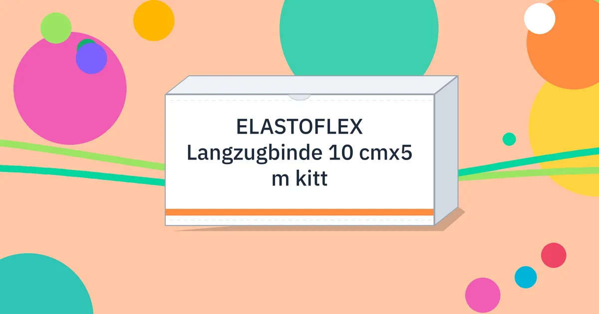 Symbolbild: Packung mit der Aufschrift ELASTOFLEX Langzugbinde 10 cmx5 m kitt (PZN 17175459) – Verfügbarkeit und Bezug in Apotheken in Frankfurt am Main