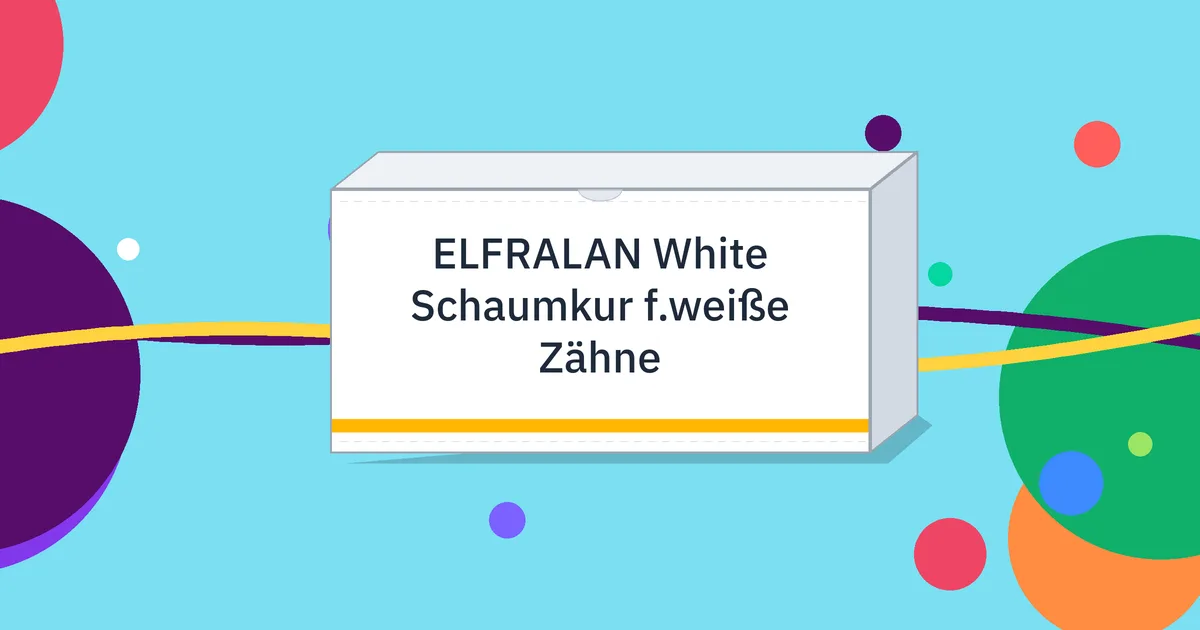 Symbolbild: Packung mit der Aufschrift ELFRALAN White Schaumkur f.weiße Zähne (PZN 14138742) – Verfügbarkeit und Bezug in Apotheken in Frankfurt am Main