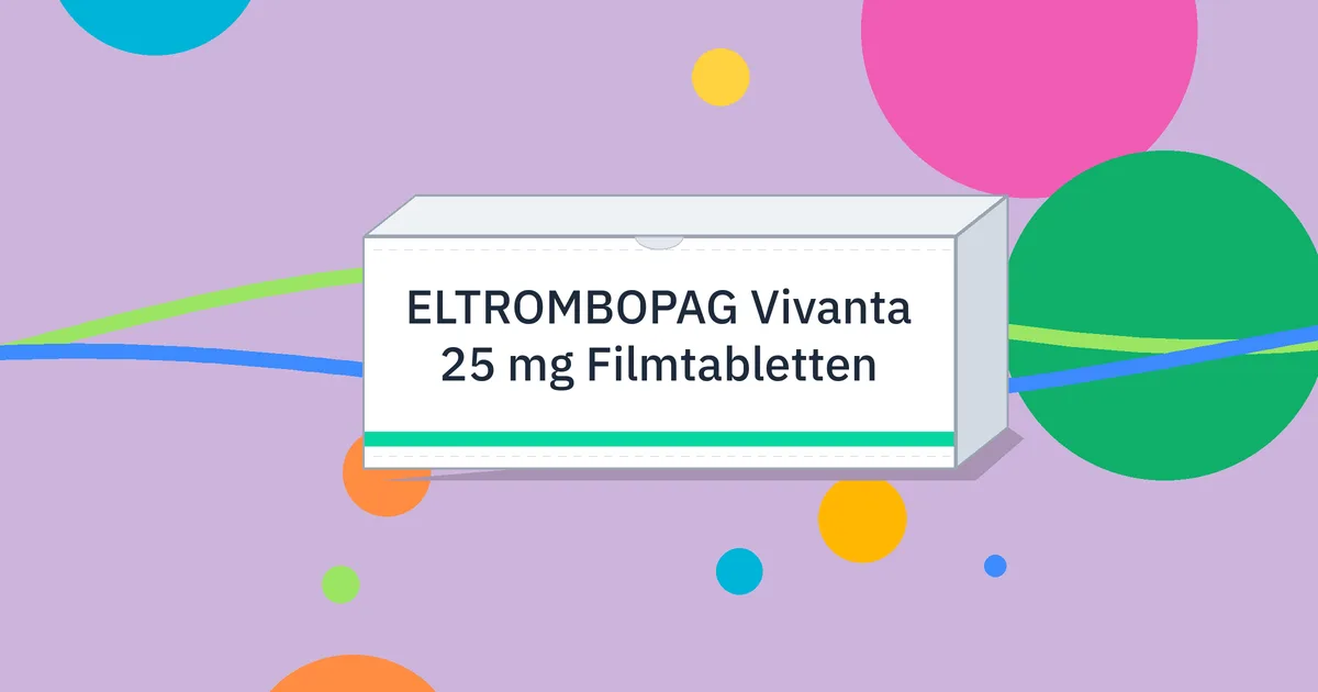 Symbolbild: Packung mit der Aufschrift ELTROMBOPAG Vivanta 25 mg Filmtabletten (PZN 19831471) – Verfügbarkeit und Bezug in Apotheken in Frankfurt am Main