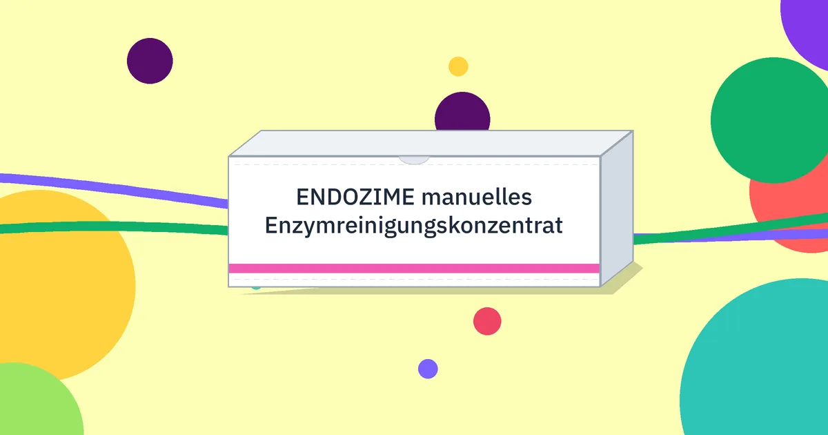 Symbolbild: Packung mit der Aufschrift ENDOZIME manuelles Enzymreinigungskonzentrat (PZN 03671367) – Verfügbarkeit und Bezug in Apotheken in Frankfurt am Main
