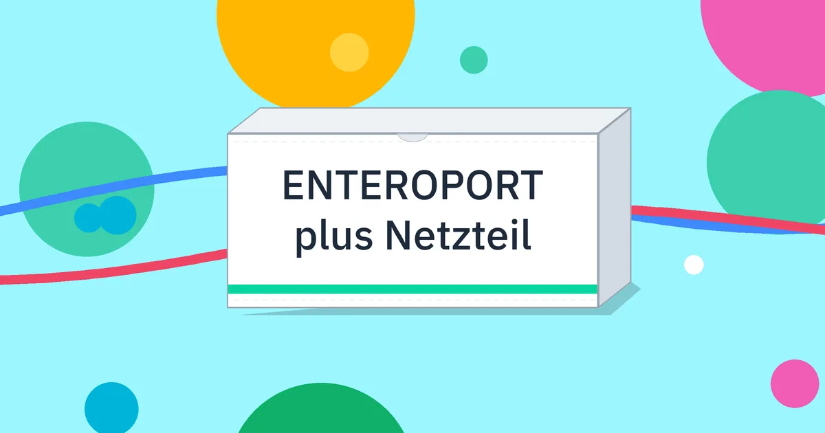 Symbolbild: Packung mit der Aufschrift ENTEROPORT plus Netzteil (PZN 10218094) – Verfügbarkeit und Bezug in Apotheken in Frankfurt am Main