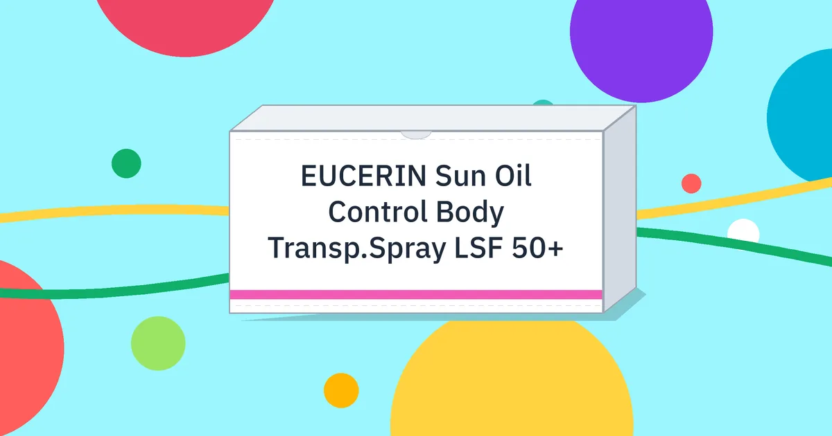 Symbolbild: Packung mit der Aufschrift EUCERIN Sun Oil Control Body Transp.Spray LSF 50+ (PZN 17674926) – Verfügbarkeit und Bezug in Apotheken in Frankfurt am Main