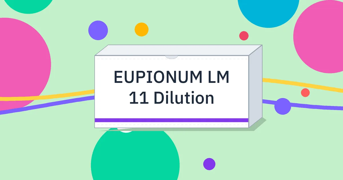 Symbolbild: Packung mit der Aufschrift EUPIONUM LM 11 Dilution (PZN 13483655) – Verfügbarkeit und Bezug in Apotheken in Frankfurt am Main