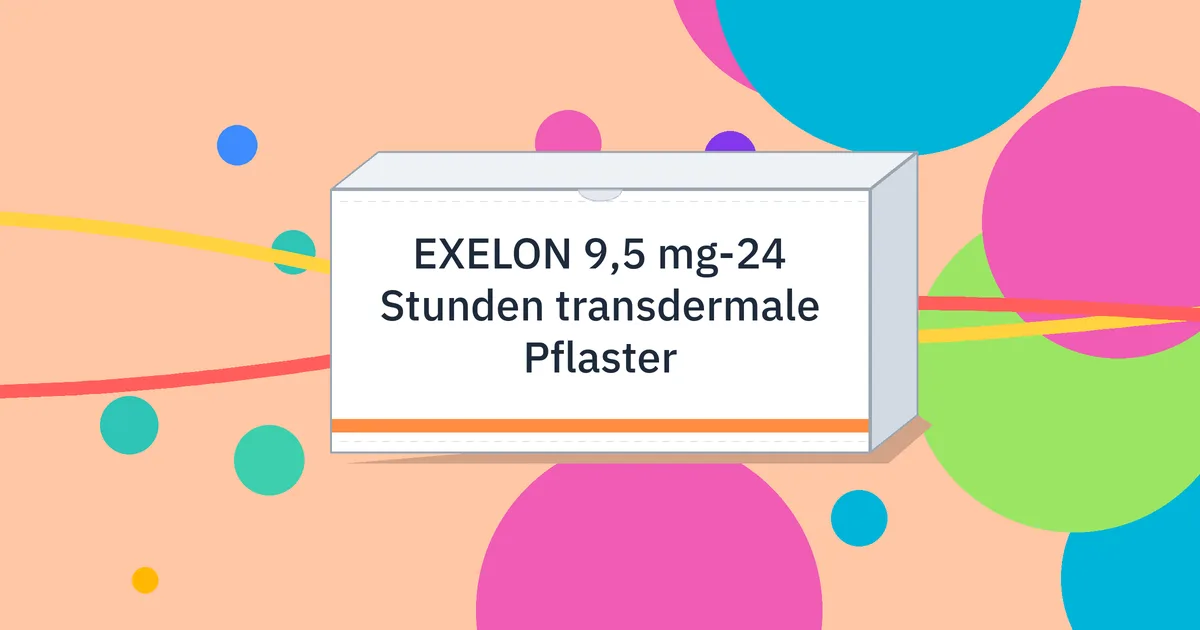 Symbolbild: Packung mit der Aufschrift EXELON 9,5 mg-24 Stunden transdermale Pflaster (PZN 06733666) – Verfügbarkeit und Bezug in Apotheken in Frankfurt am Main
