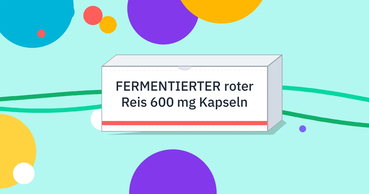 Symbolbild: Packung mit der Aufschrift FERMENTIERTER roter Reis 600 mg Kapseln (PZN 18601409) – Verfügbarkeit und Bezug in Apotheken in Frankfurt am Main