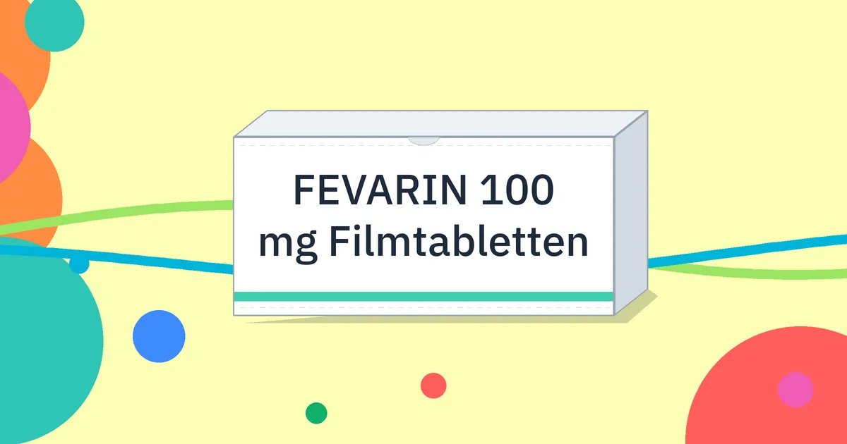 Symbolbild: Packung mit der Aufschrift FEVARIN 100 mg Filmtabletten (PZN 07669634) – Verfügbarkeit und Bezug in Apotheken in Frankfurt am Main