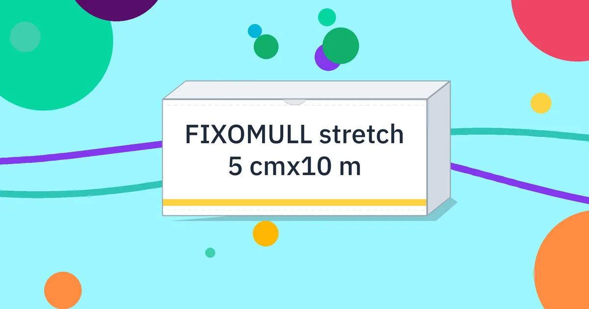 Symbolbild: Packung mit der Aufschrift FIXOMULL stretch 5 cmx10 m (PZN 11522032) – Verfügbarkeit und Bezug in Apotheken in Frankfurt am Main
