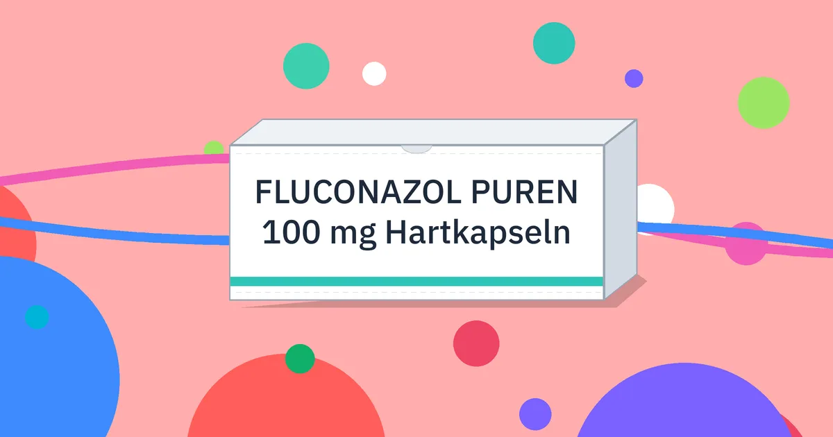 Symbolbild: Packung mit der Aufschrift FLUCONAZOL PUREN 100 mg Hartkapseln (PZN 11354764) – Verfügbarkeit und Bezug in Apotheken in Frankfurt am Main